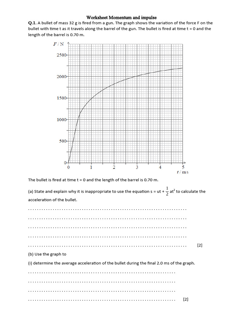 Worksheet Momentum 2 | PDF