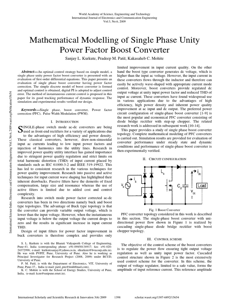 Mathematical Modelling of Single Phase Unity PF | PDF | Technology ... Mathematical Modelling of Single Phase Unity PF | PDF | Technology ...