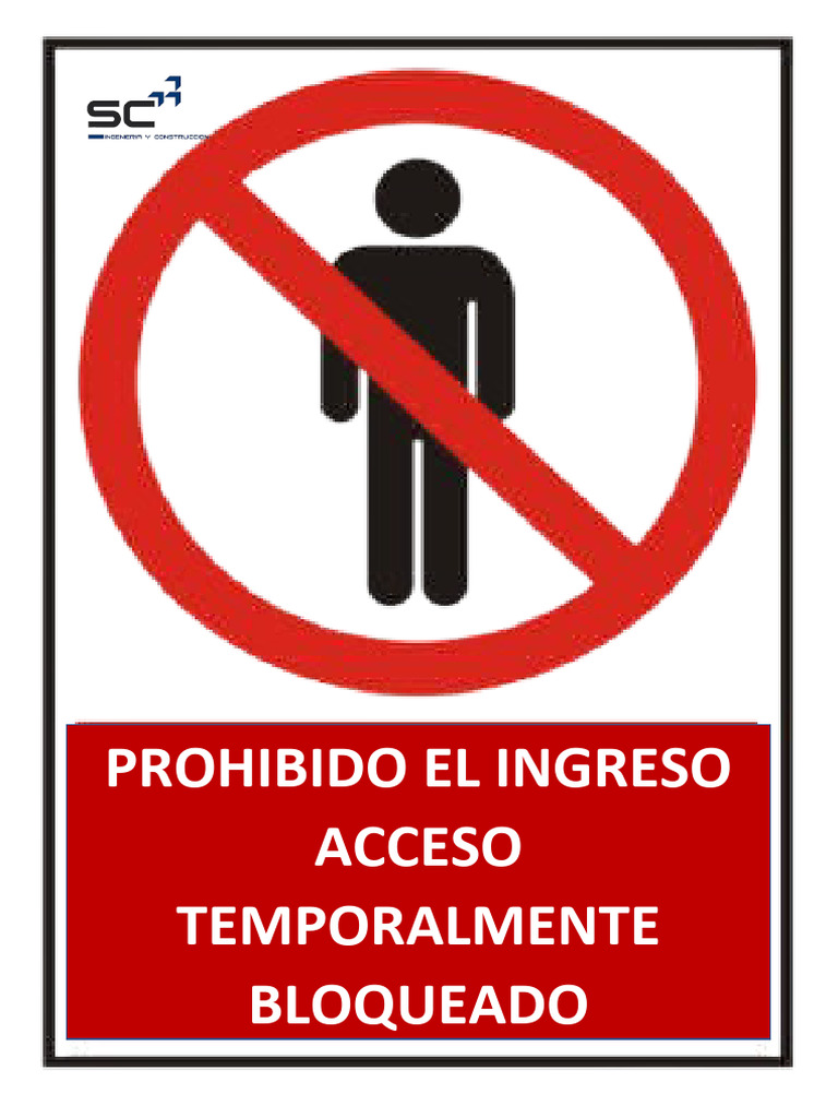 Prohibido El Ingreso, Acceso Temporalmente Bloqueado | PDF