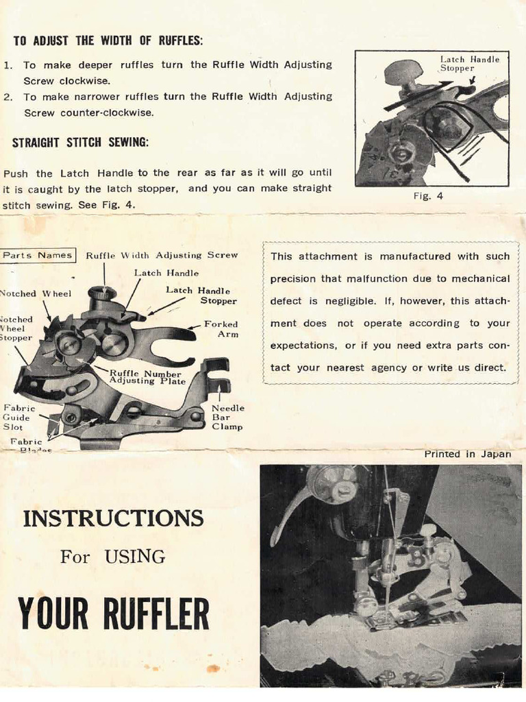 Coronado Ruffler Attachment | PDF