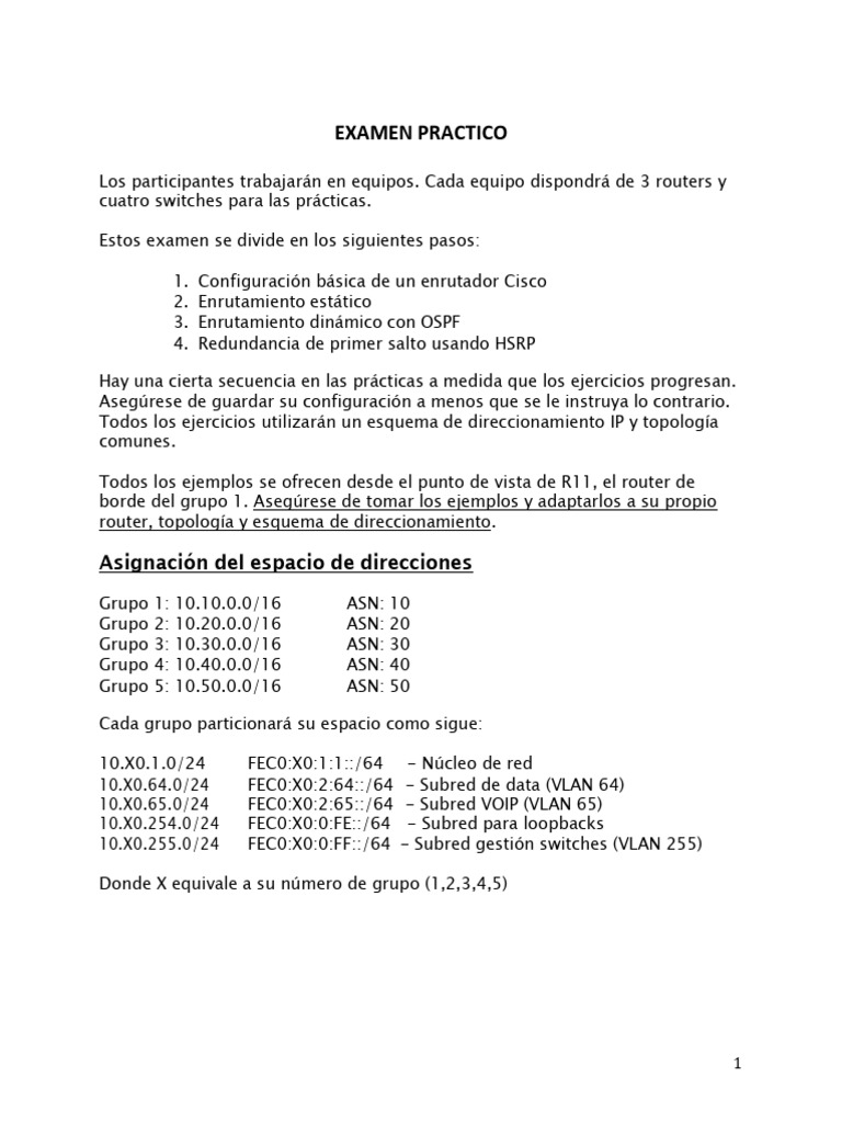 Examen Practico | PDF | Enrutador (Computación) | Yo Pv6