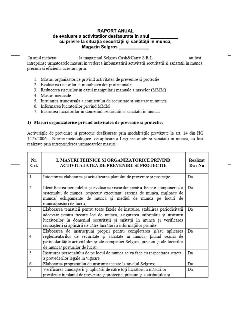 Raport Anual de Evaluare | PDF