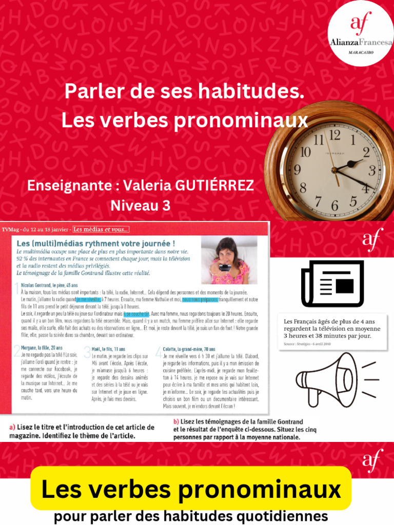 Parler de Ses Habitudes. Les Verbes Pronominaux | PDF