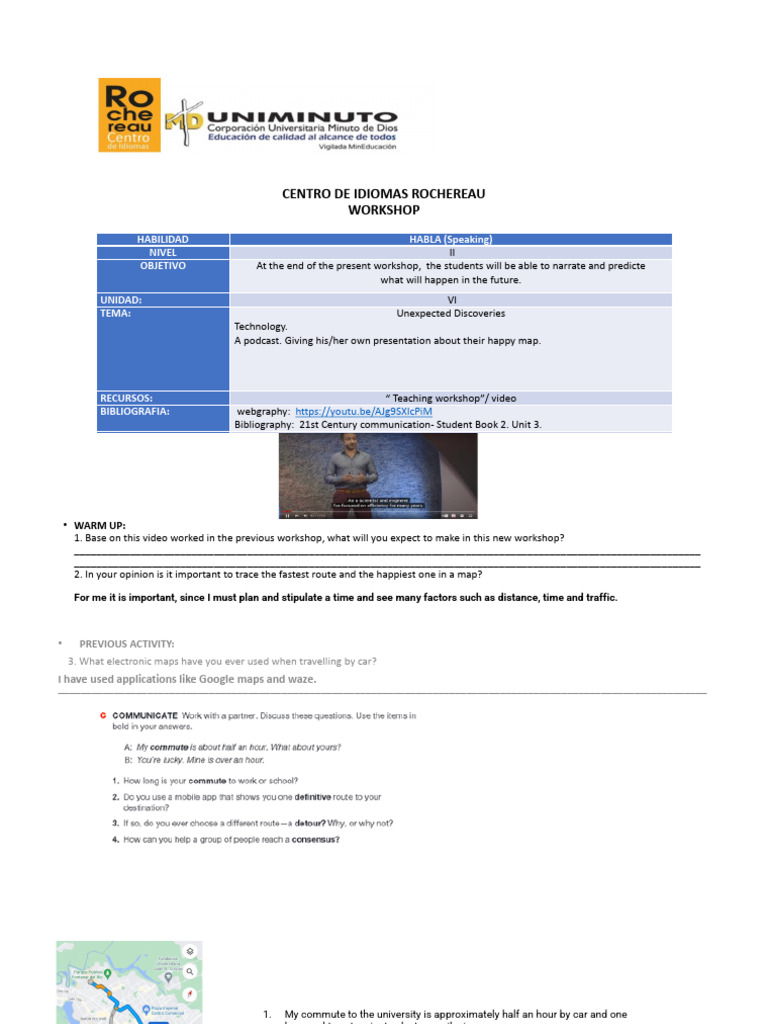 Workshop 6 Inglés II Habla | PDF