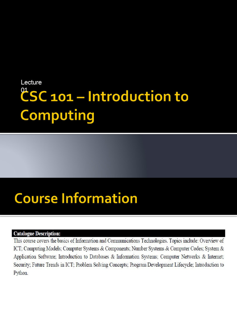 ICT Lecture 01 | PDF