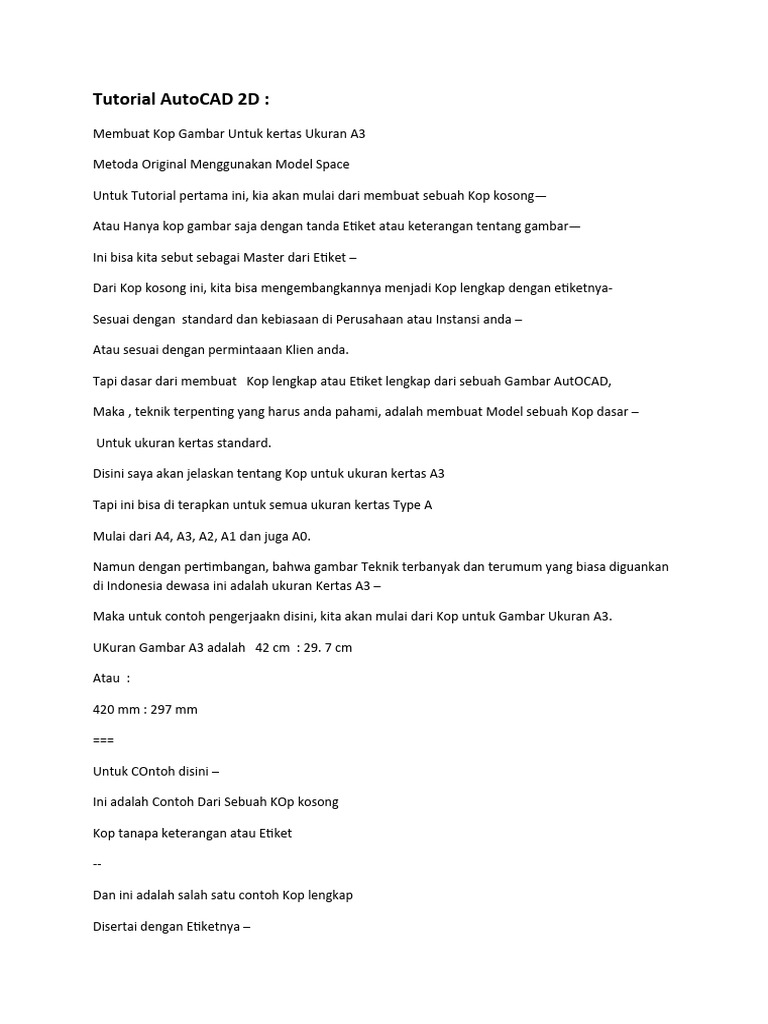 Membuat Kop Gambar Untuk Kertas Ukuran A3 | PDF