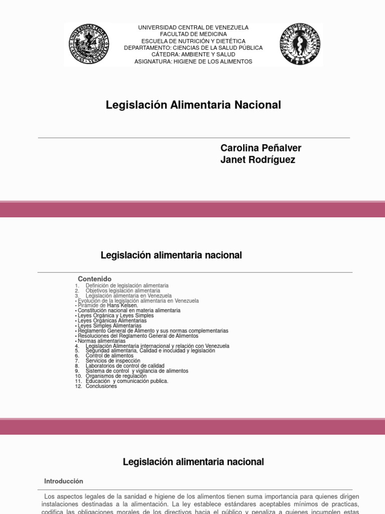 Legislación Alimentaria en Venezuela | PDF