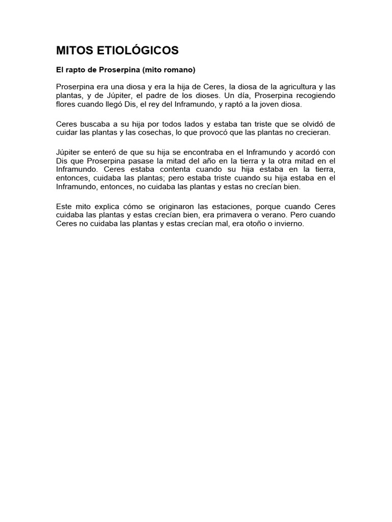 Mitos Etiologicos | PDF