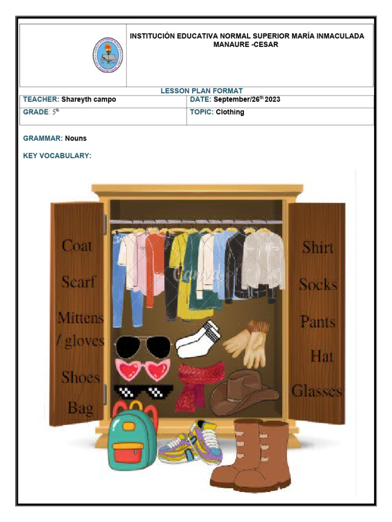 Lesson Plan Clothing | PDF