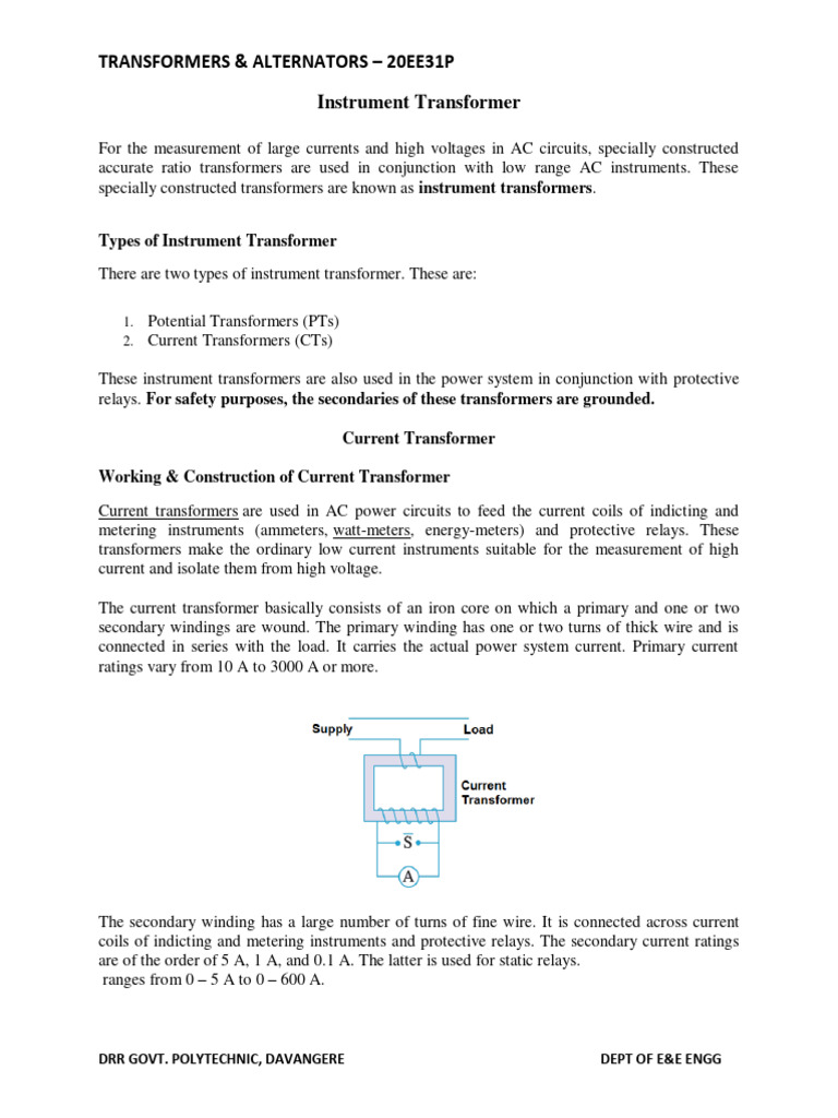 Transformers and Alternators | PDF | Science & Mathematics