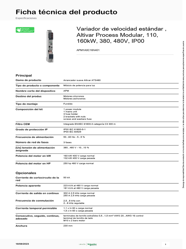 Variador Altivar Process Modular APM | PDF