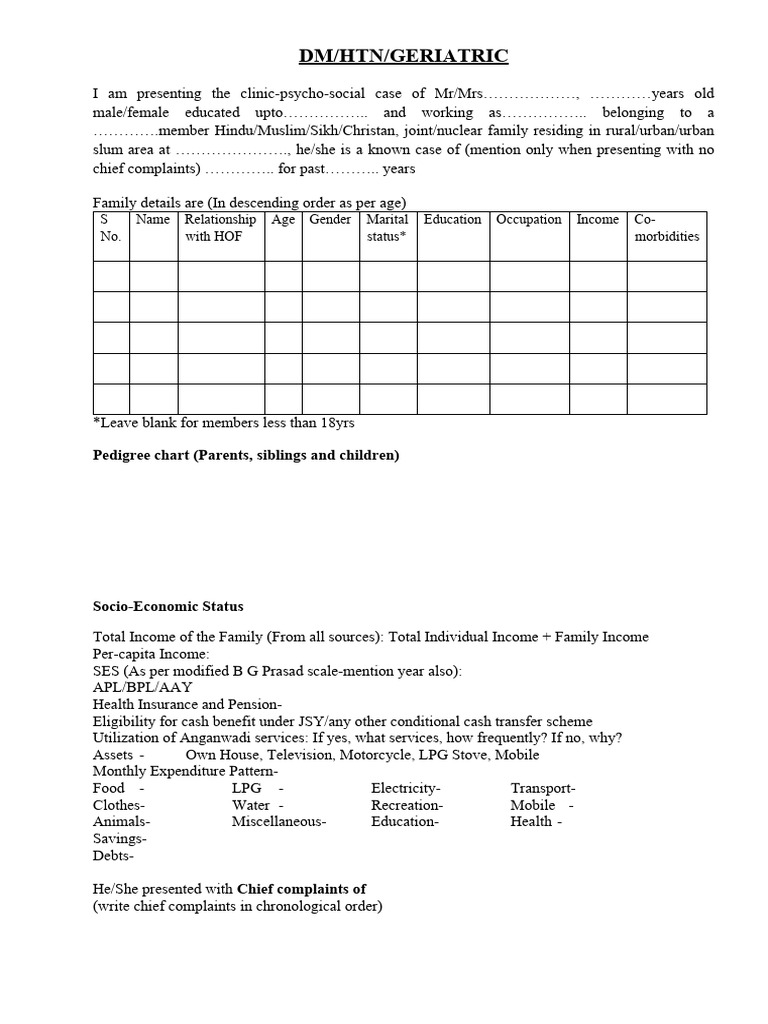 CPSCR DM HTN Geriatric | PDF