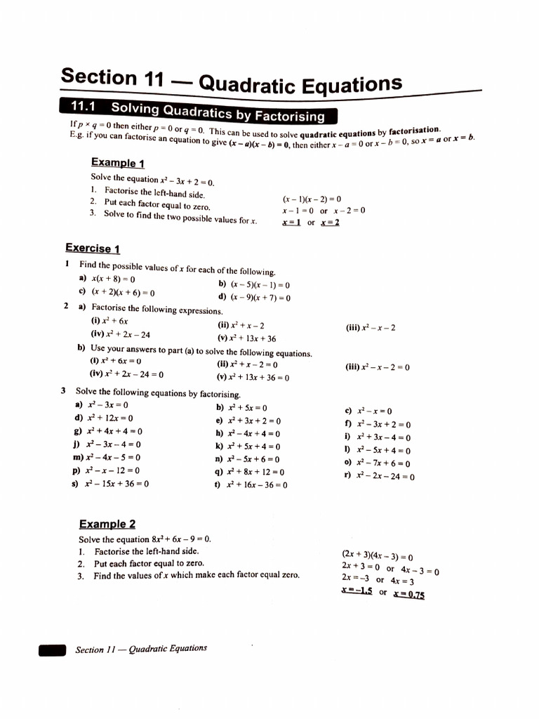 Quadratic Equations | PDF