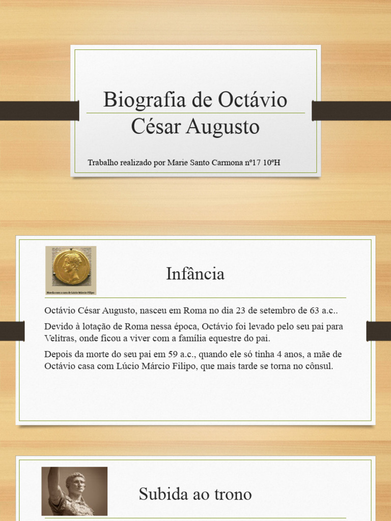 Biografia de Octávio César Augusto | PDF | História
