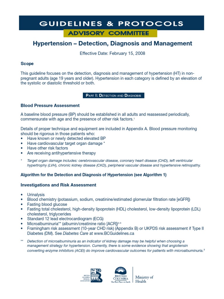 Hypertension Guideline | PDF