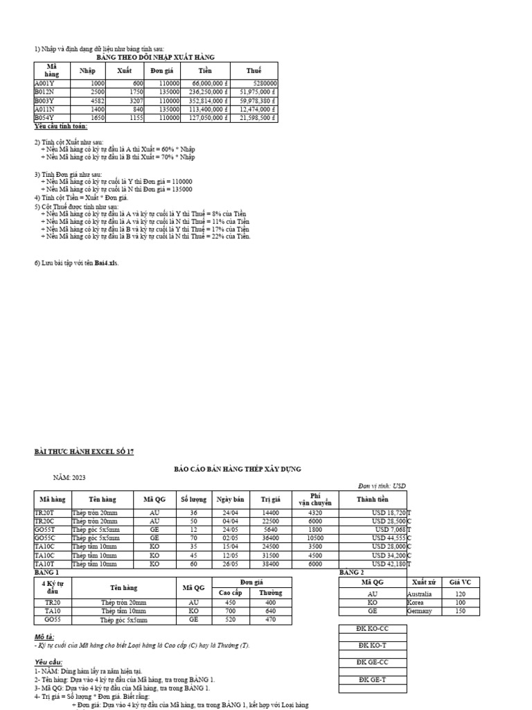 Baitap Cotthep | PDF