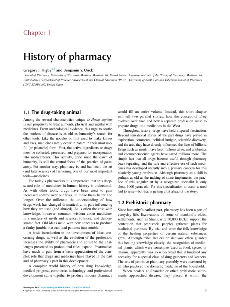 Chapter 1 - History of Pharmacy - 2021 - Remington | PDF
