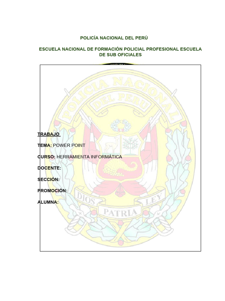 Policía Nacional Del Perú Pdf