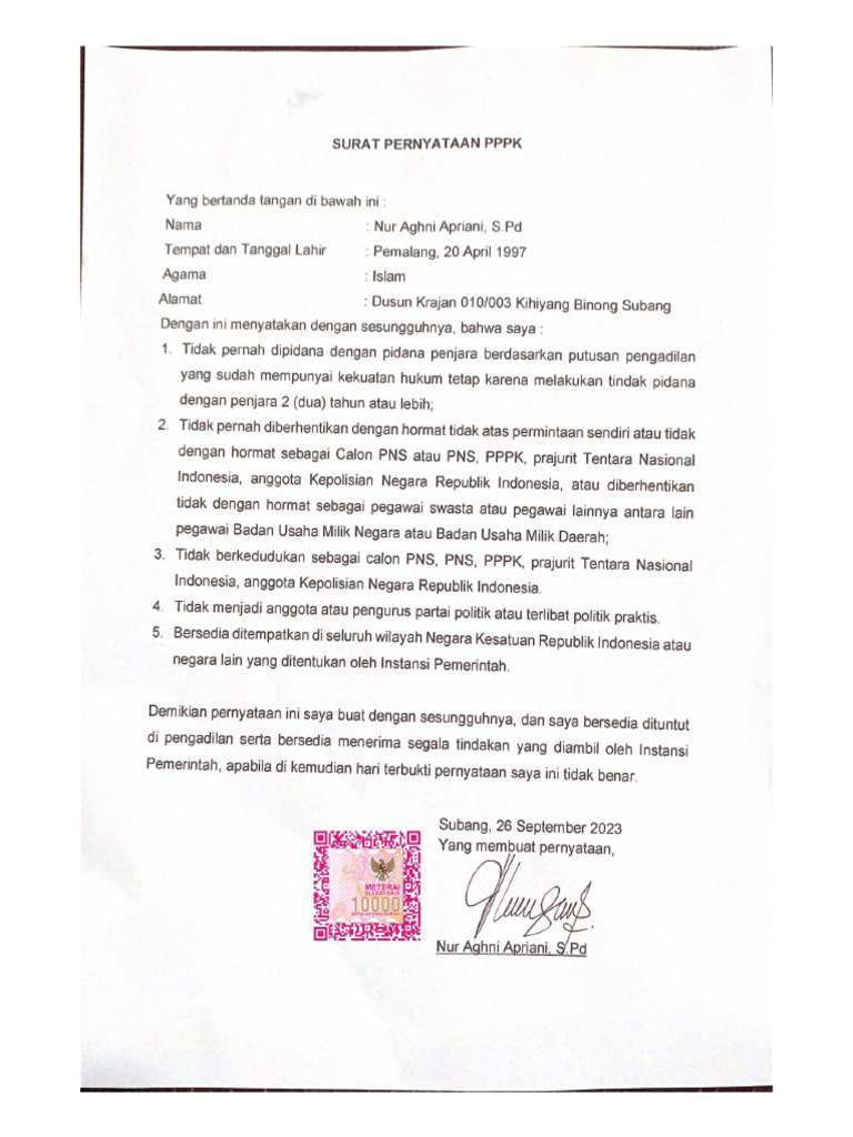 Yang Bertanda Tangan Di Bawah Ini | PDF