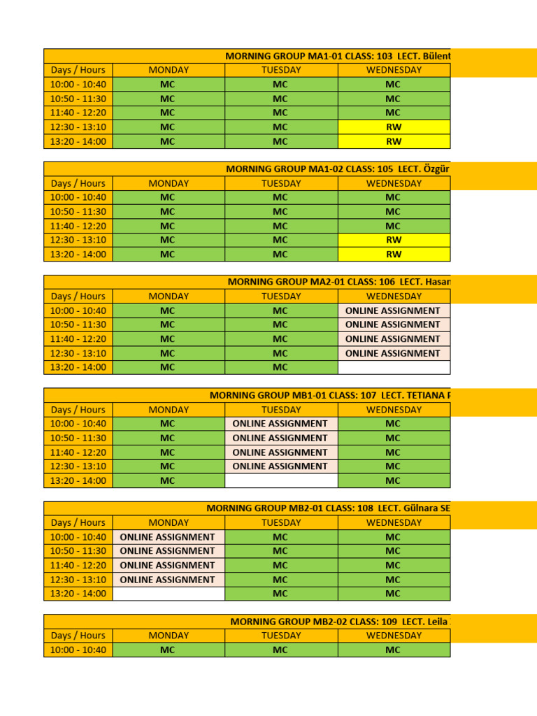 Updated Schedule | PDF