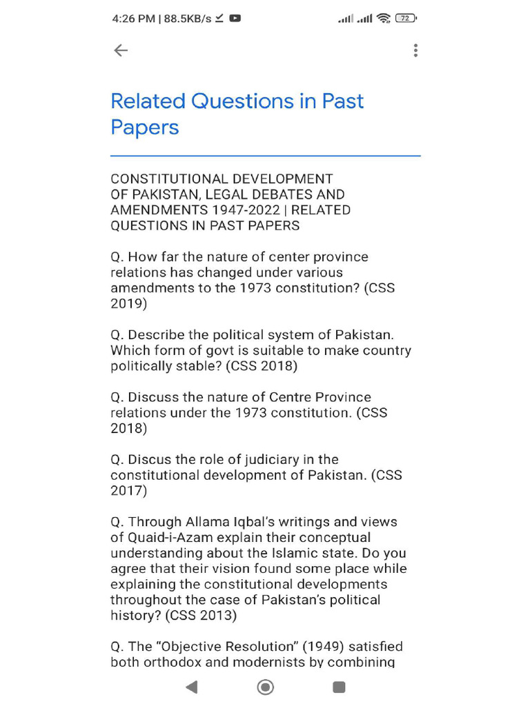 Constitutional Amendments Past Papers | PDF
