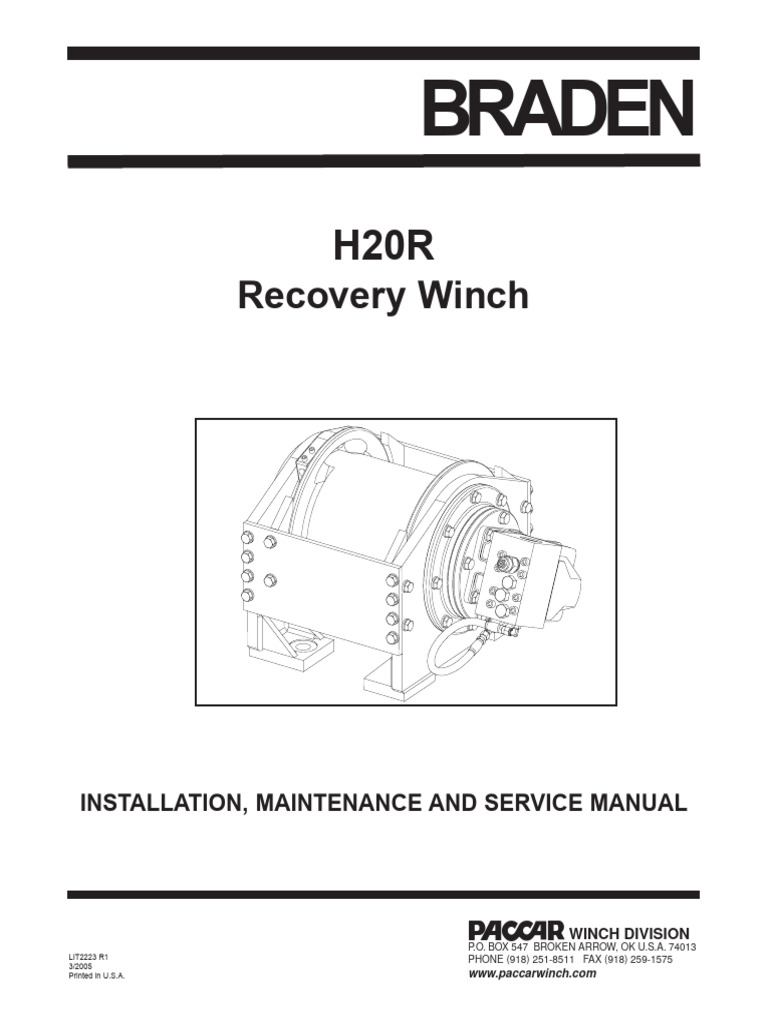 H20R - Recovery Winch - LIT2223 | PDF | Business | Technology & Engineering