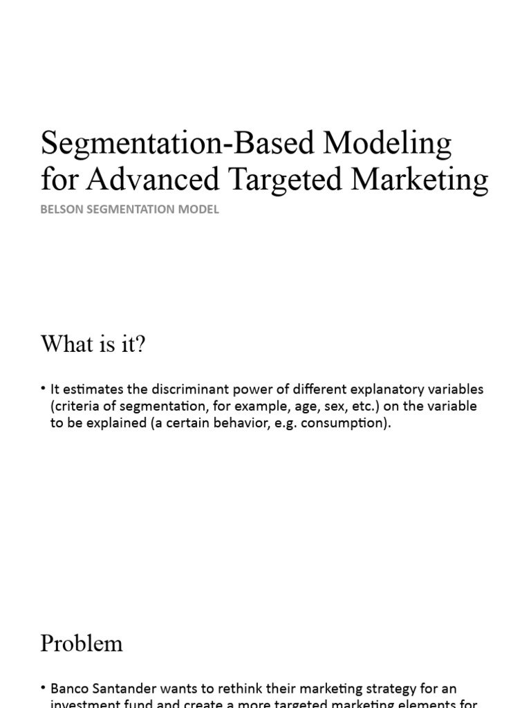 Segmentation-Based Modeling For Advanced Targeted Marketing Students | PDF