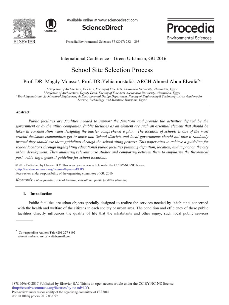 School Site Selection Process | PDF