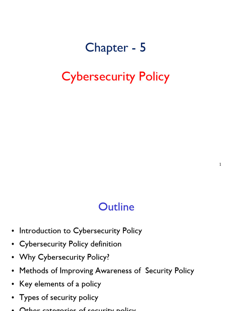 Chapter - 5 Cybersecurity Policy | PDF