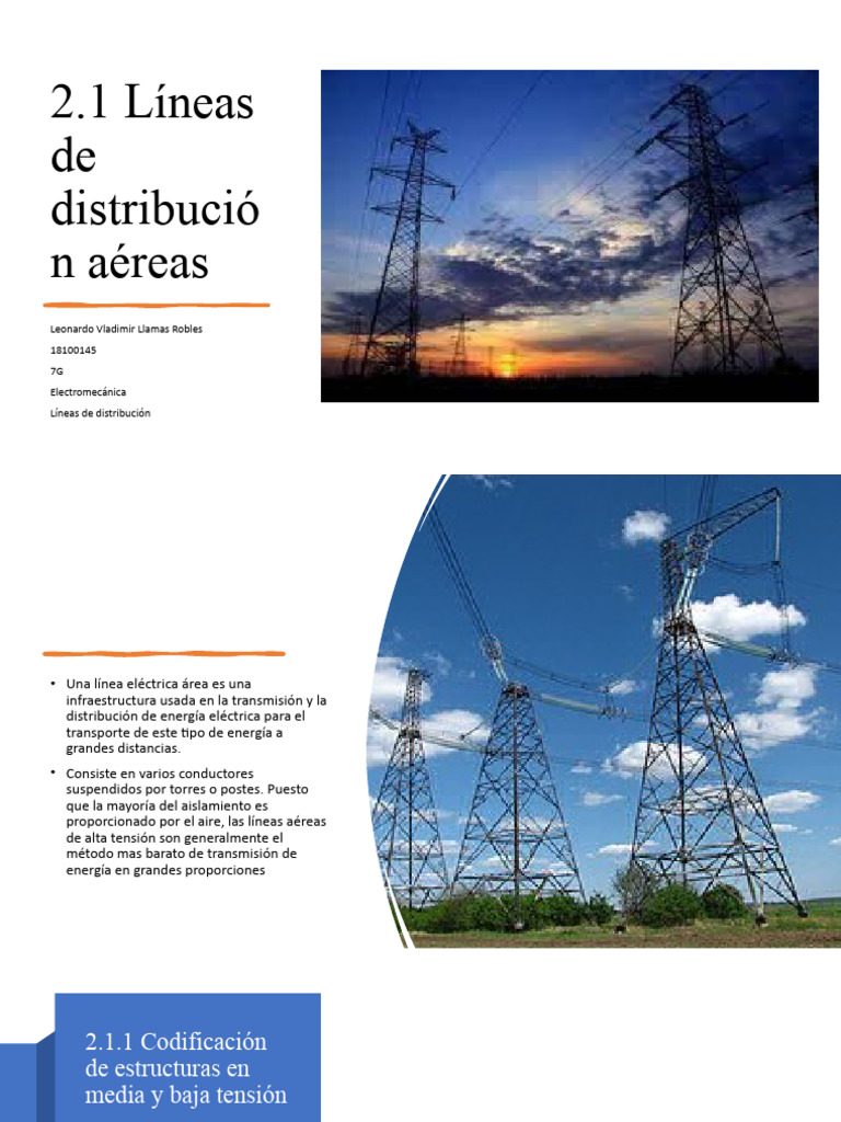 Líneas Aéreas de Distribución Eléctrica | PDF | Transmisión de energía ...