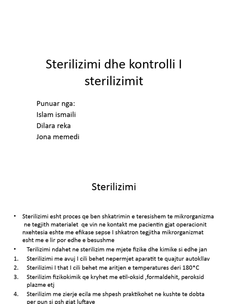 Sterilizimi Dhe Kontrolli I Sterilizimit URP | PDF