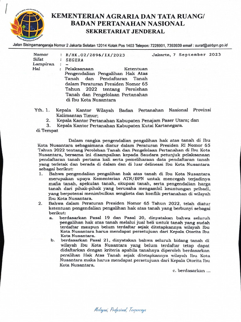 Surat Atr BPN | PDF