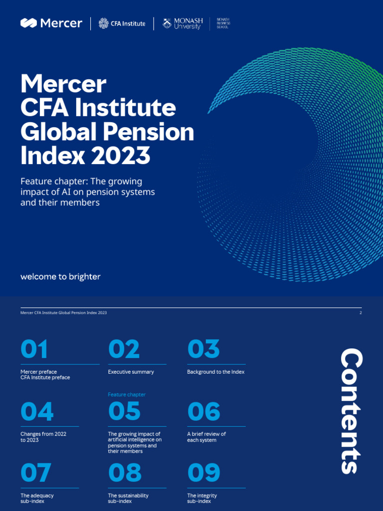 PDF 2023 Mercer Cfa Global Pension Index Full Report 10162023 | PDF