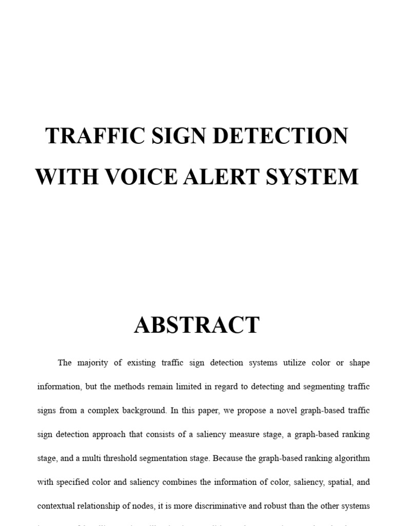 Traffic Sign Recognition With Voice Alert Pdf
