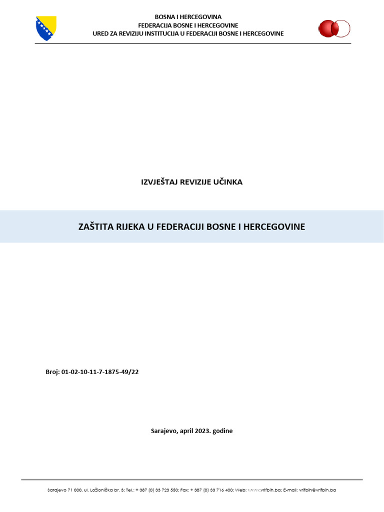 Zastita Rijeka - U Federaciji Bosne I Hercegovine | PDF