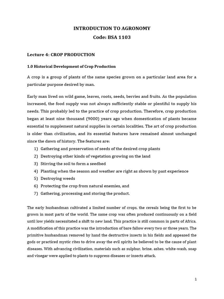 Agronomy Notes 4-2020 | PDF