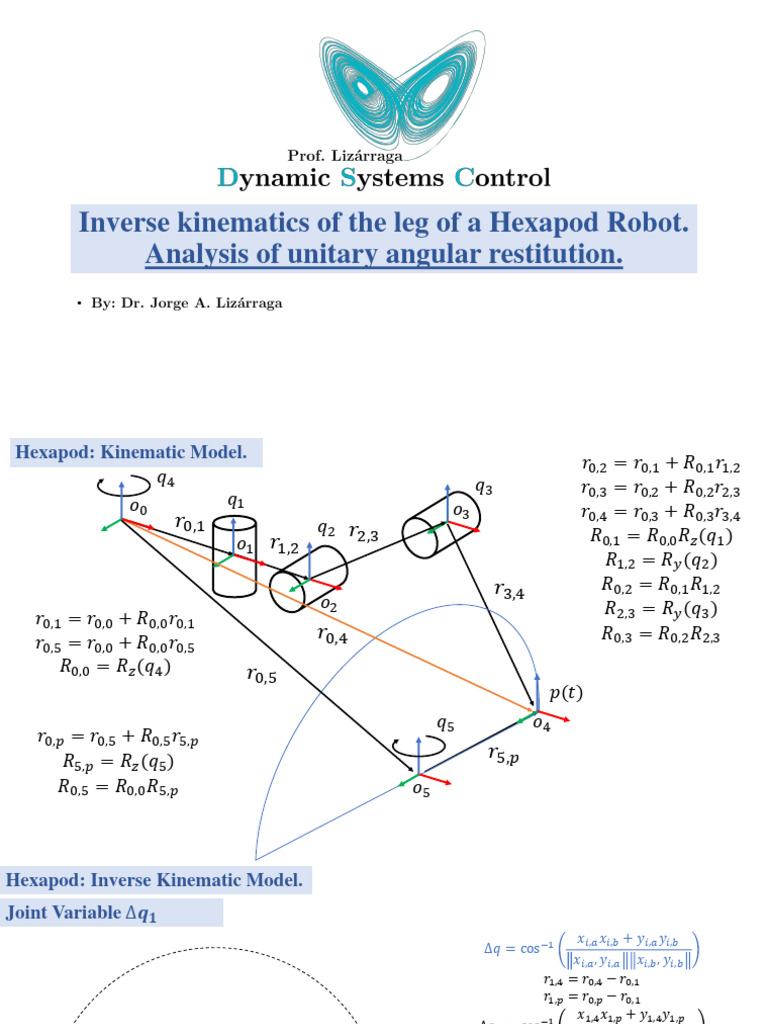 Inverse Kinematics of The Leg of A Hexapod Robot | PDF
