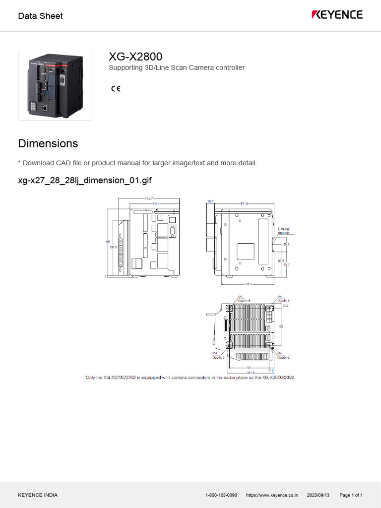 XG-X2800 3D/Line Scan Controller | PDF