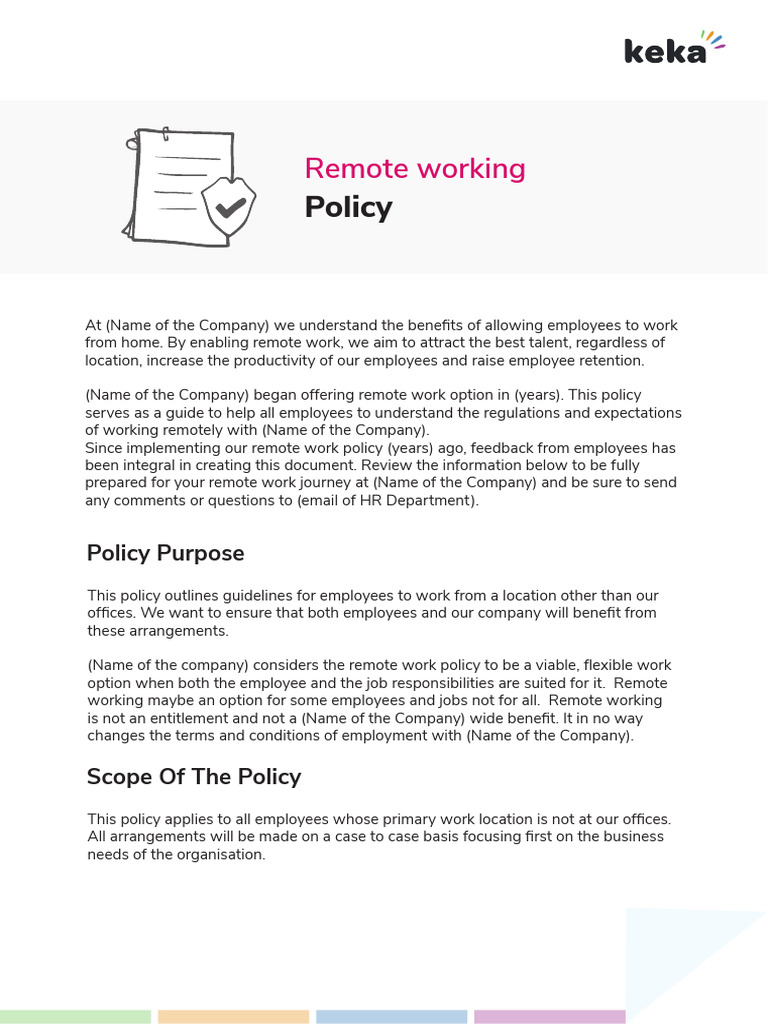 POLICY Remote Working | PDF