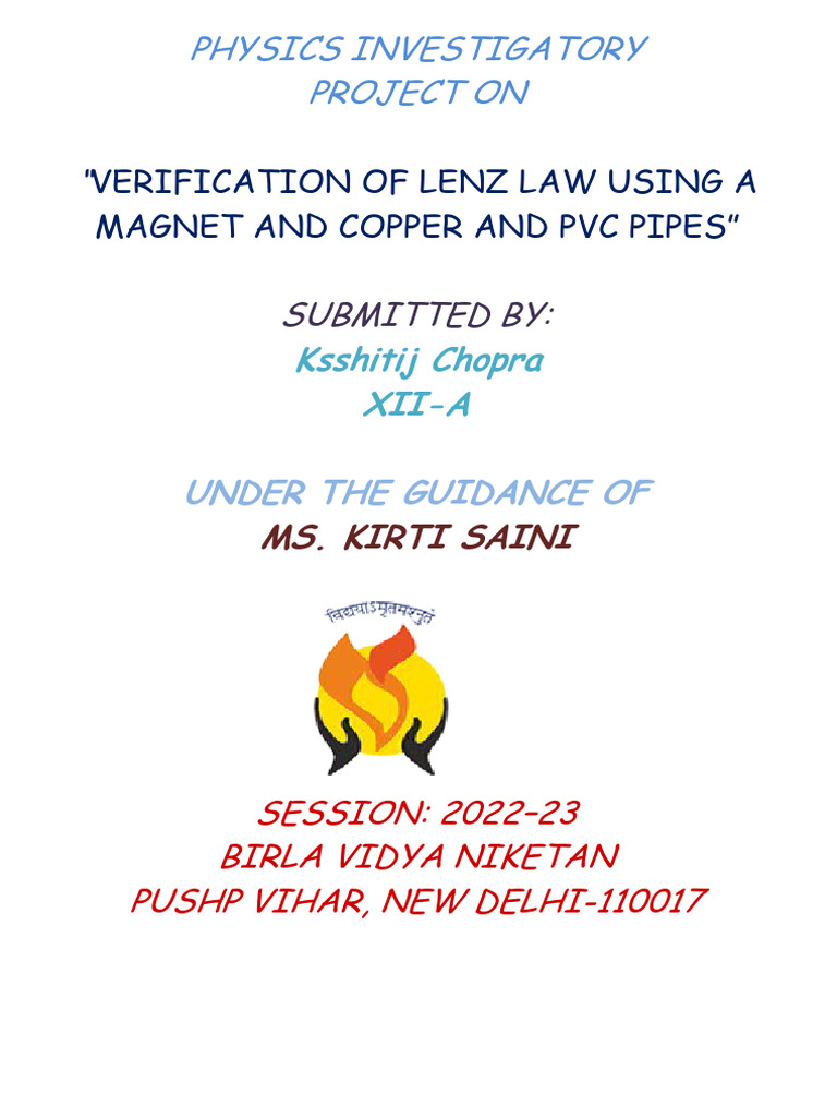 Verification of Lenz's Law Experiment | PDF | Social Science ...