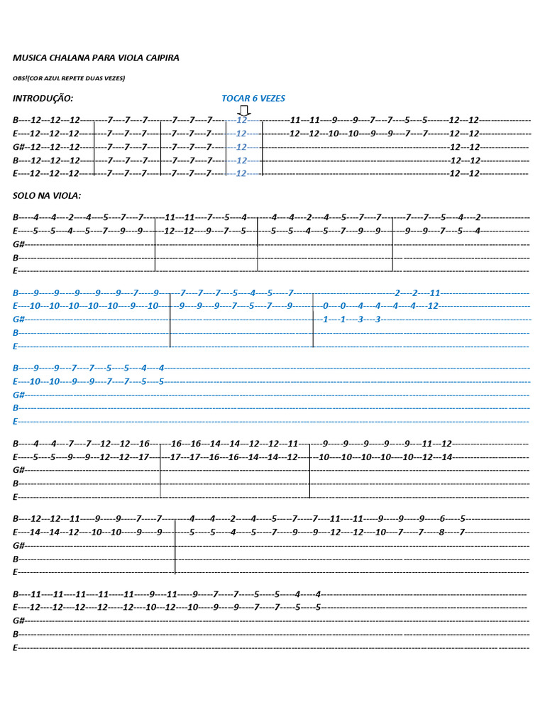 Facil Tablatura Chalana | PDF