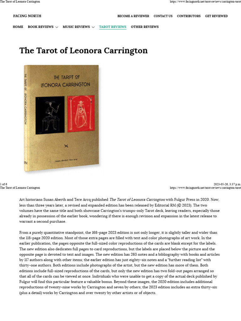 Rev of The Tarot of Leonora Carrington B | PDF | Books