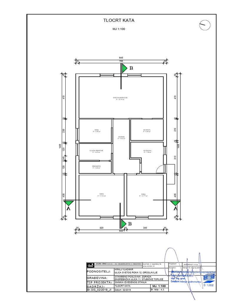 Tlocrt Kata: Jam - Ing | PDF