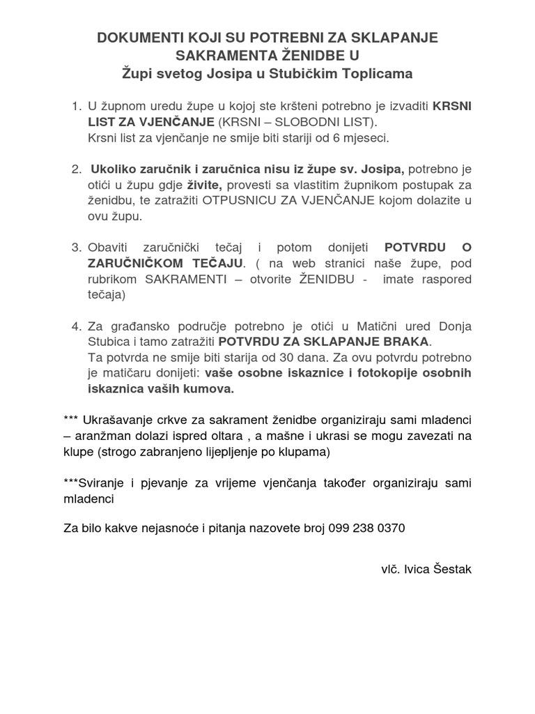 Vjenä Anje-Potrebni Dokumenti | PDF