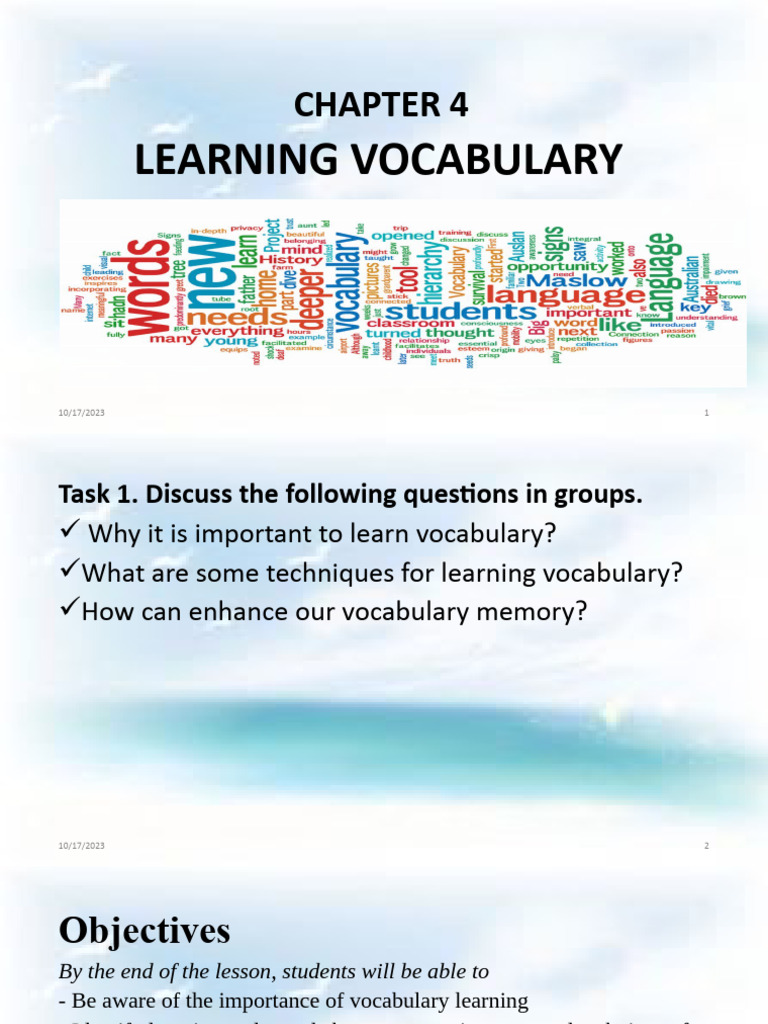 Vocabulary Learning Techniques | PDF | Vocabulary | Linguistics