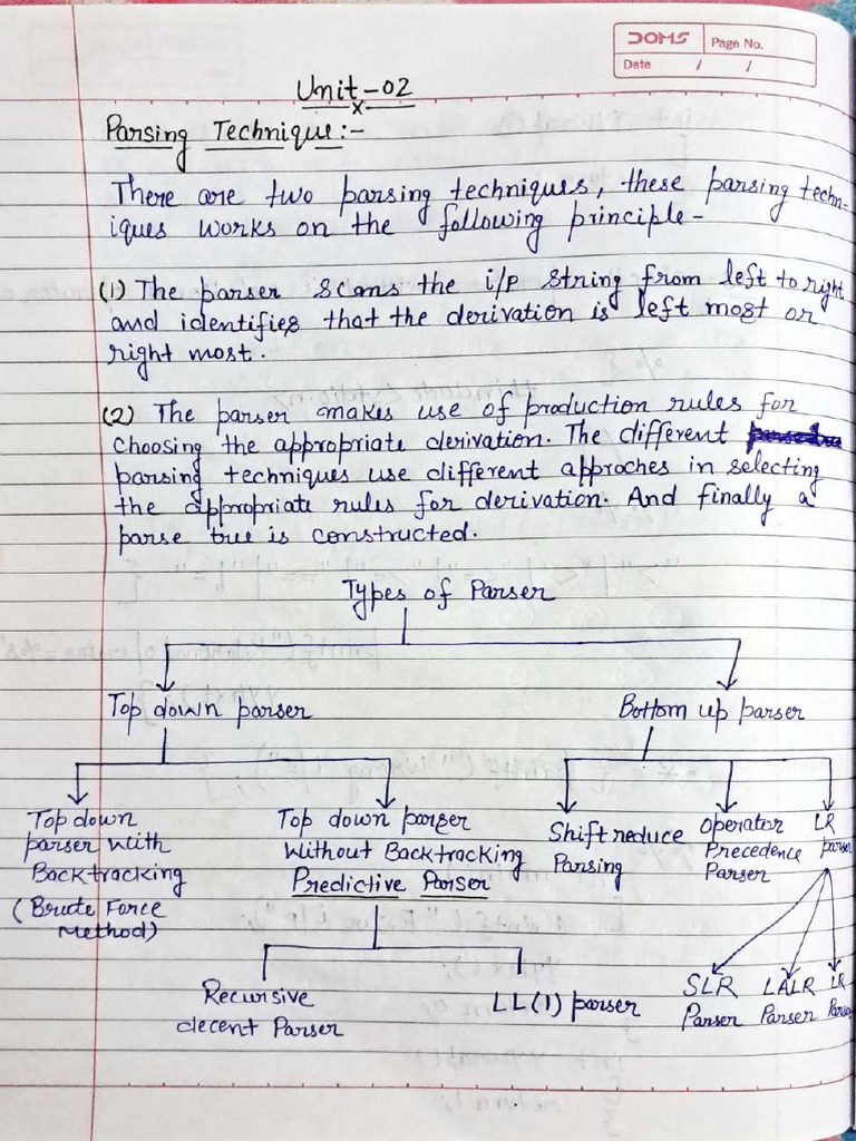 Unit 2 (Parsing, Top Down Parsing) | PDF