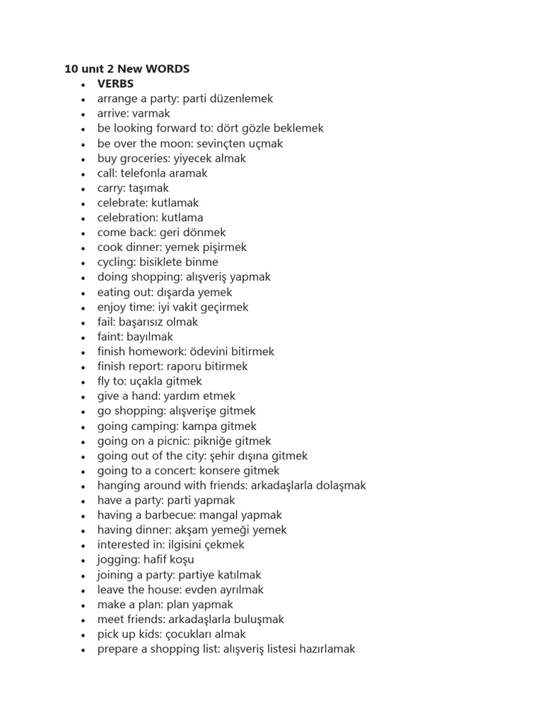 10 Unıt 2 New WORDS | PDF