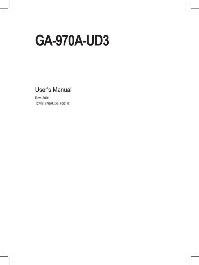 MB Manual Ga-970a-Ud3 v.3.x e | PDF | Usb | Bios
