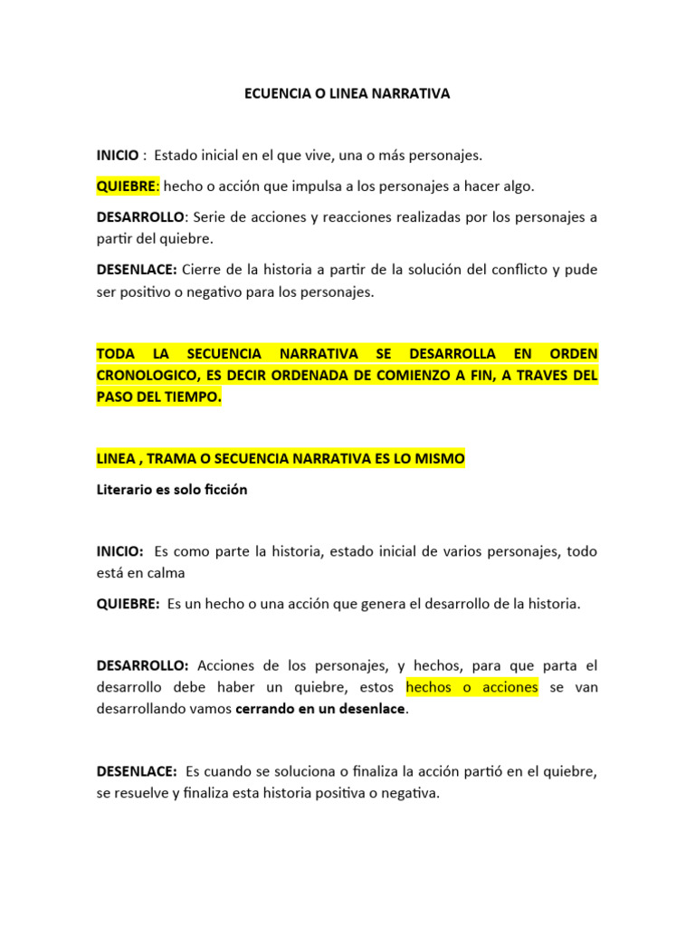 Secuencia o Linea Narrativa | PDF