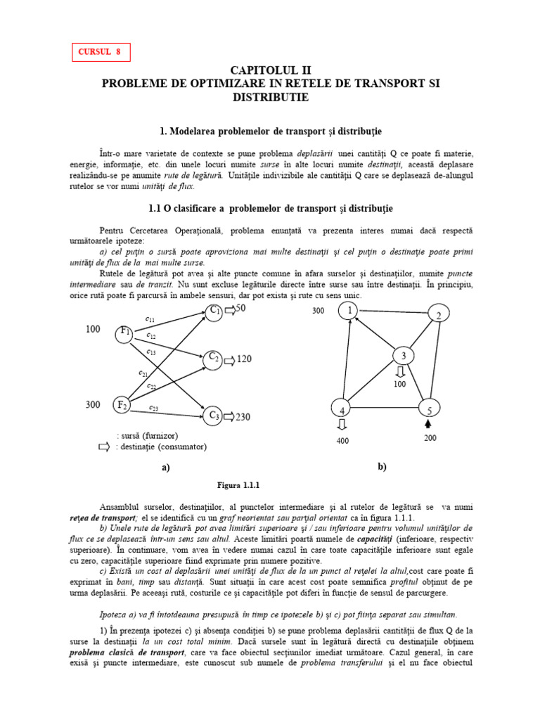 Cap2 Probleme de Transport (Curs8-10) | PDF